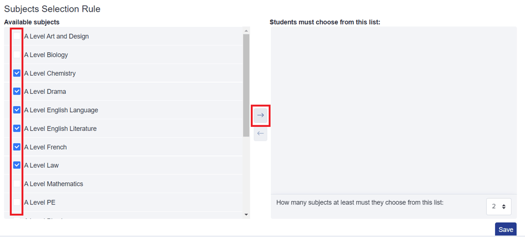 Sorting Courses Step from Application form